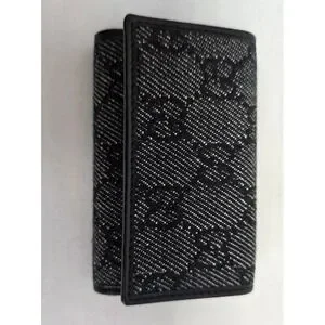 Gucci | Accessories | Gucci Gg Monogram Denim 6 Hook Key Case Black ...